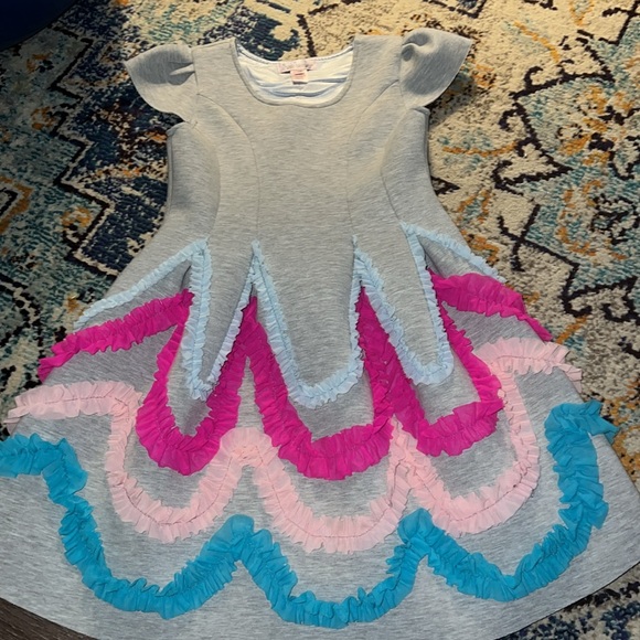 Halabaloo | Dresses | Halabaloo Scuba Dress With Scallop Ruffles Euc ...